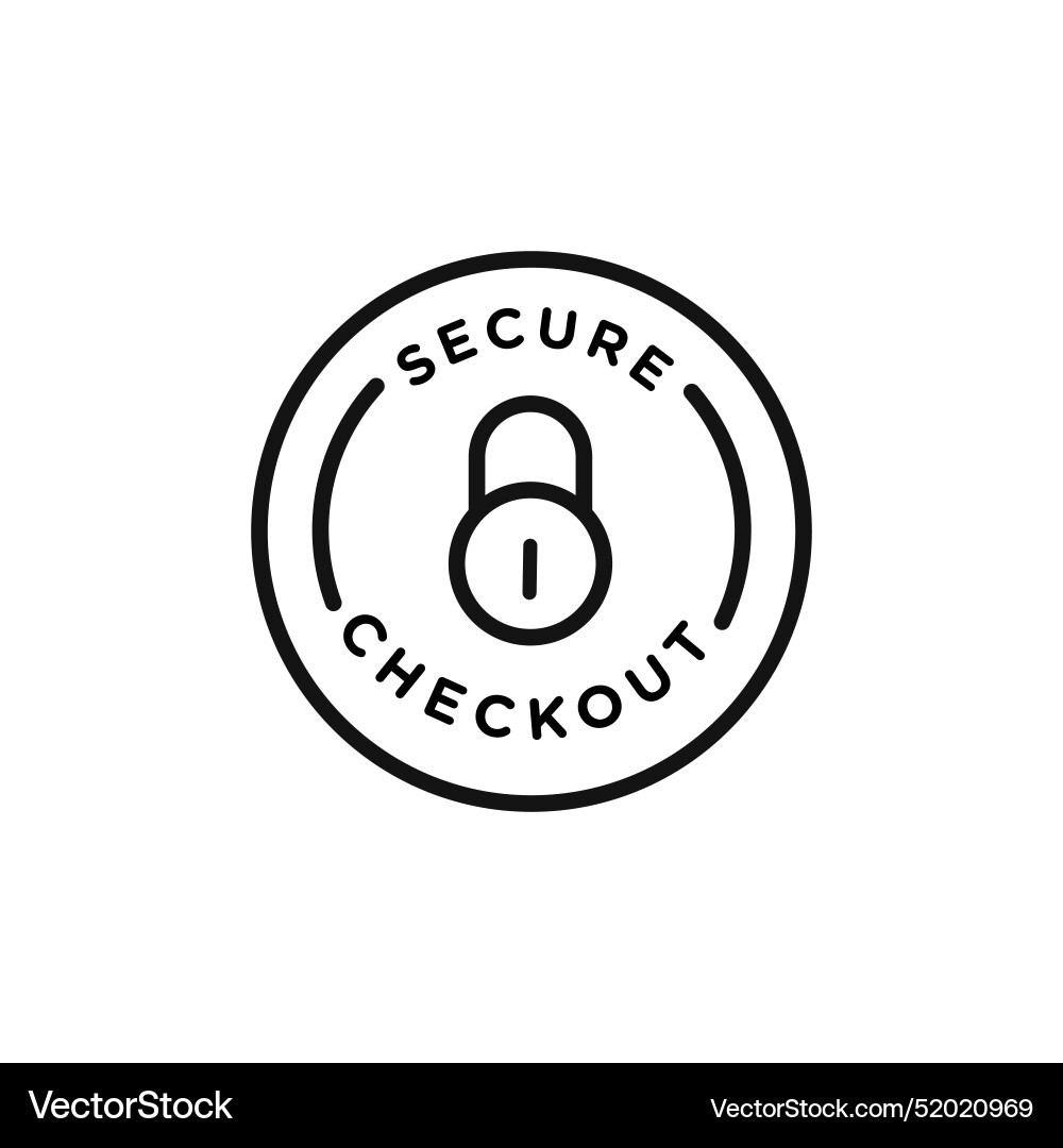 Secure checkout icon outline collection in black Vector Image