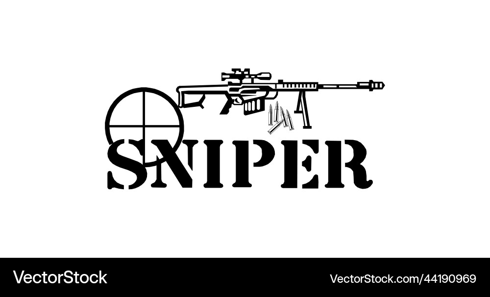 Sniper silhouette logo sign Royalty Free Vector Image