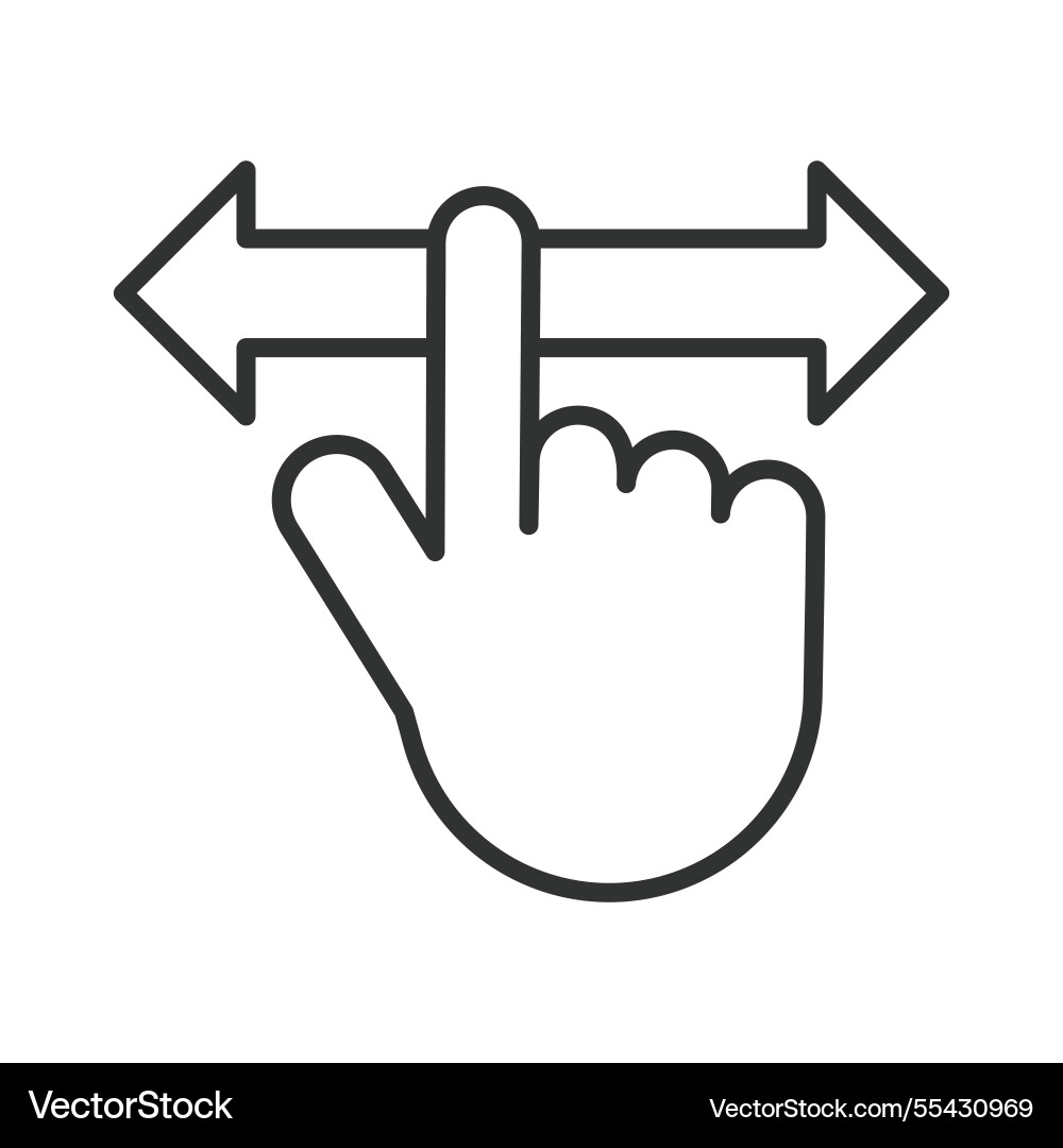 Swipe icon in line design swipes gesture touch Vector Image