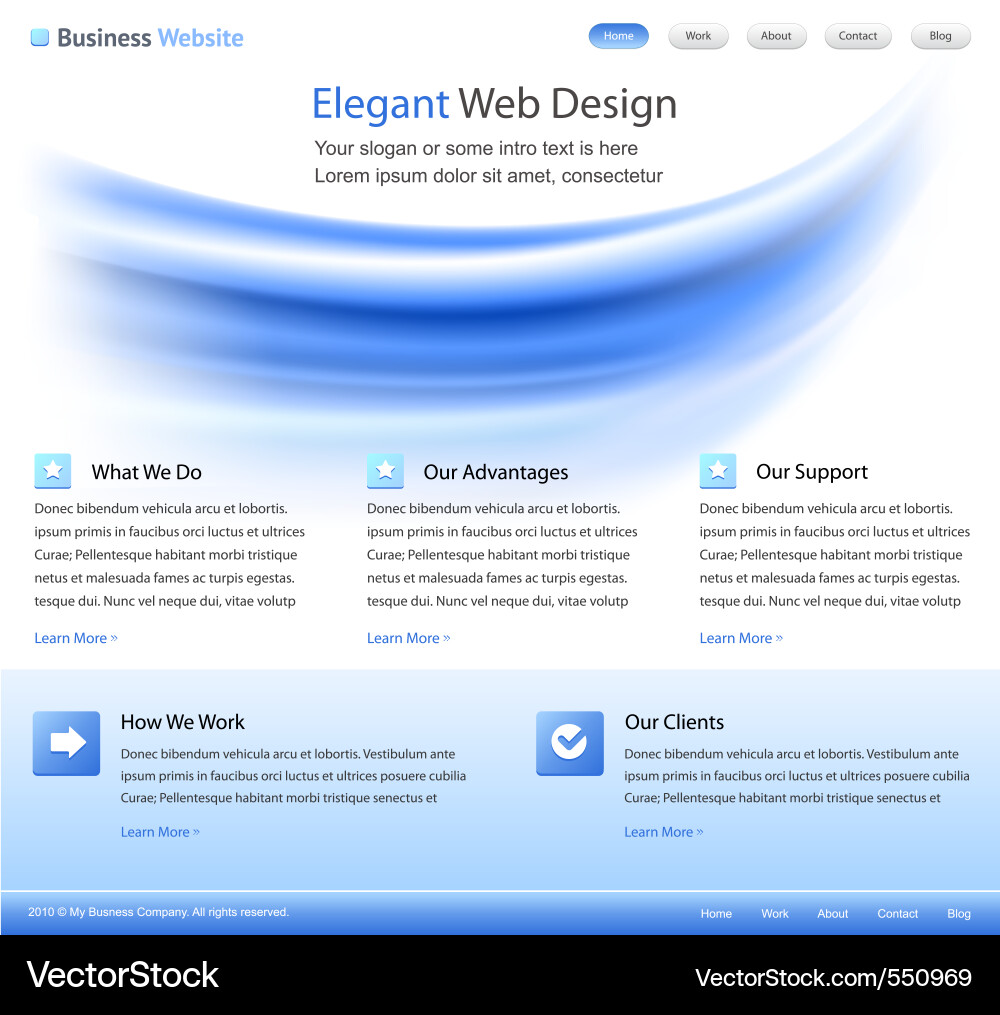 Website template Royalty Free Vector Image - VectorStock