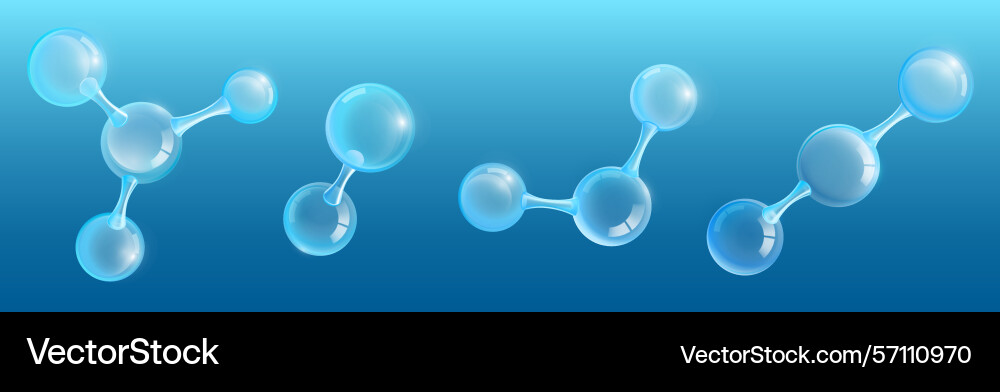 Abstract molecules from shiny glass spheres Vector Image