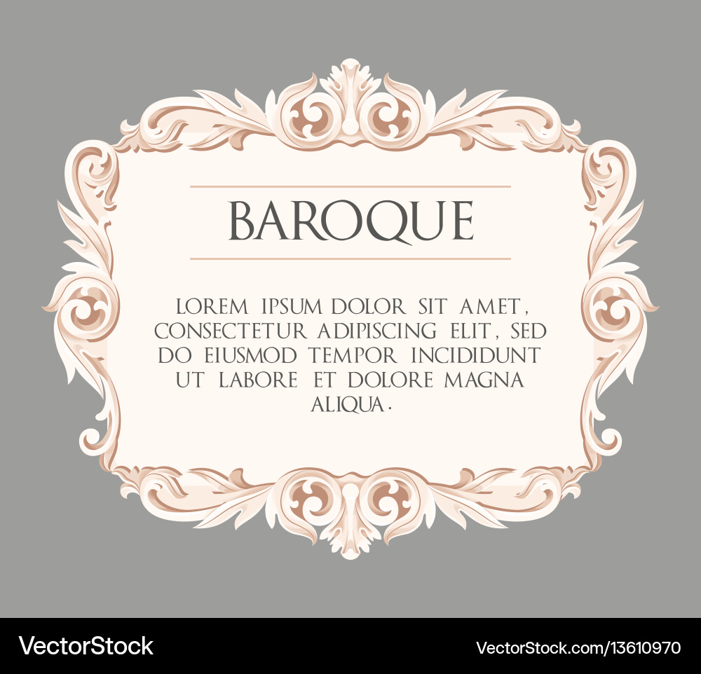 Baroque frame Royalty Free Vector Image - VectorStock