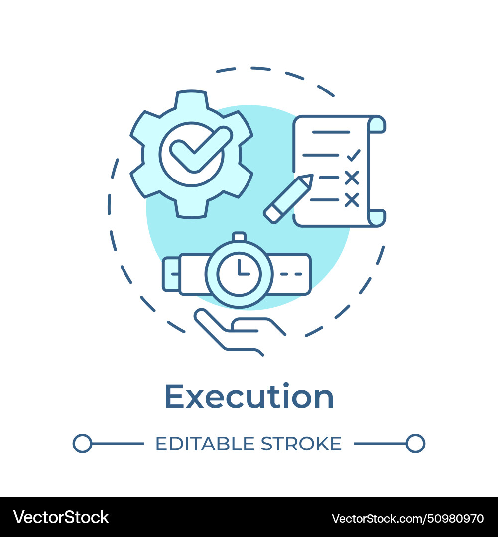 Business management execution soft blue concept Vector Image