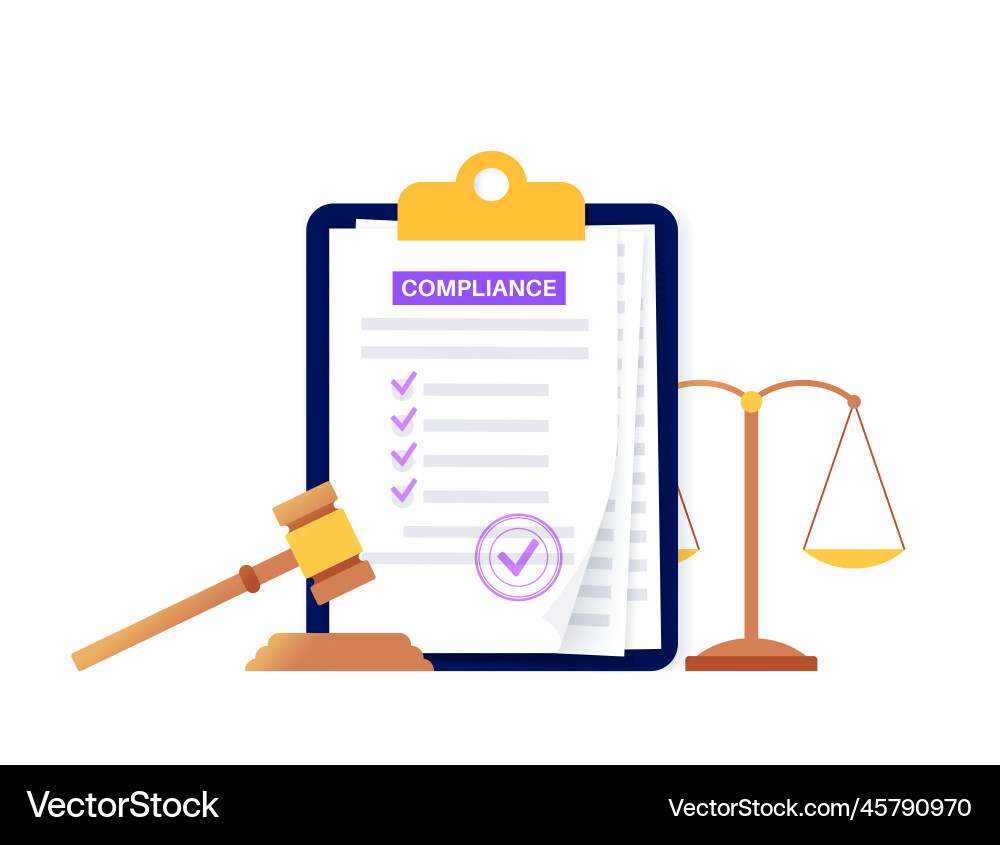 Compliance Checklist Document Royalty Free Vector Image