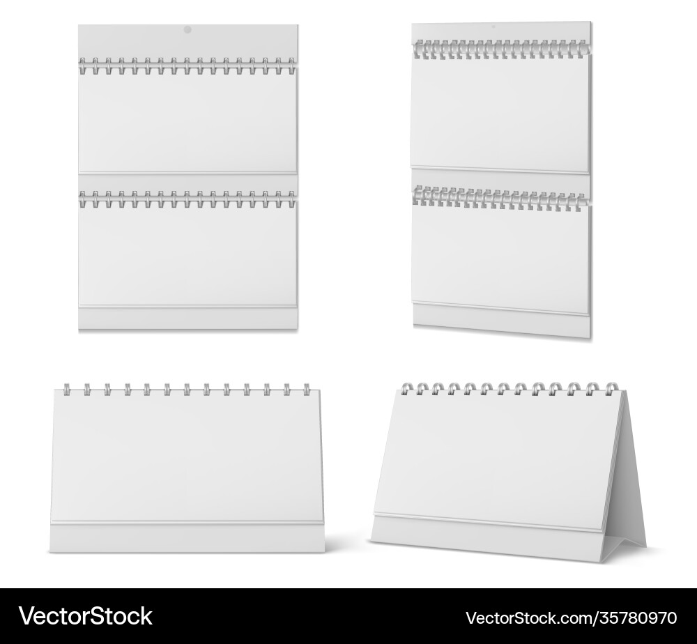 Desktop and wall calendars with spiral Royalty Free Vector