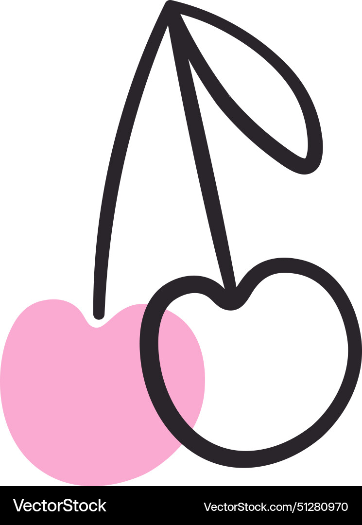 Hand drawn cherries Royalty Free Vector Image - VectorStock