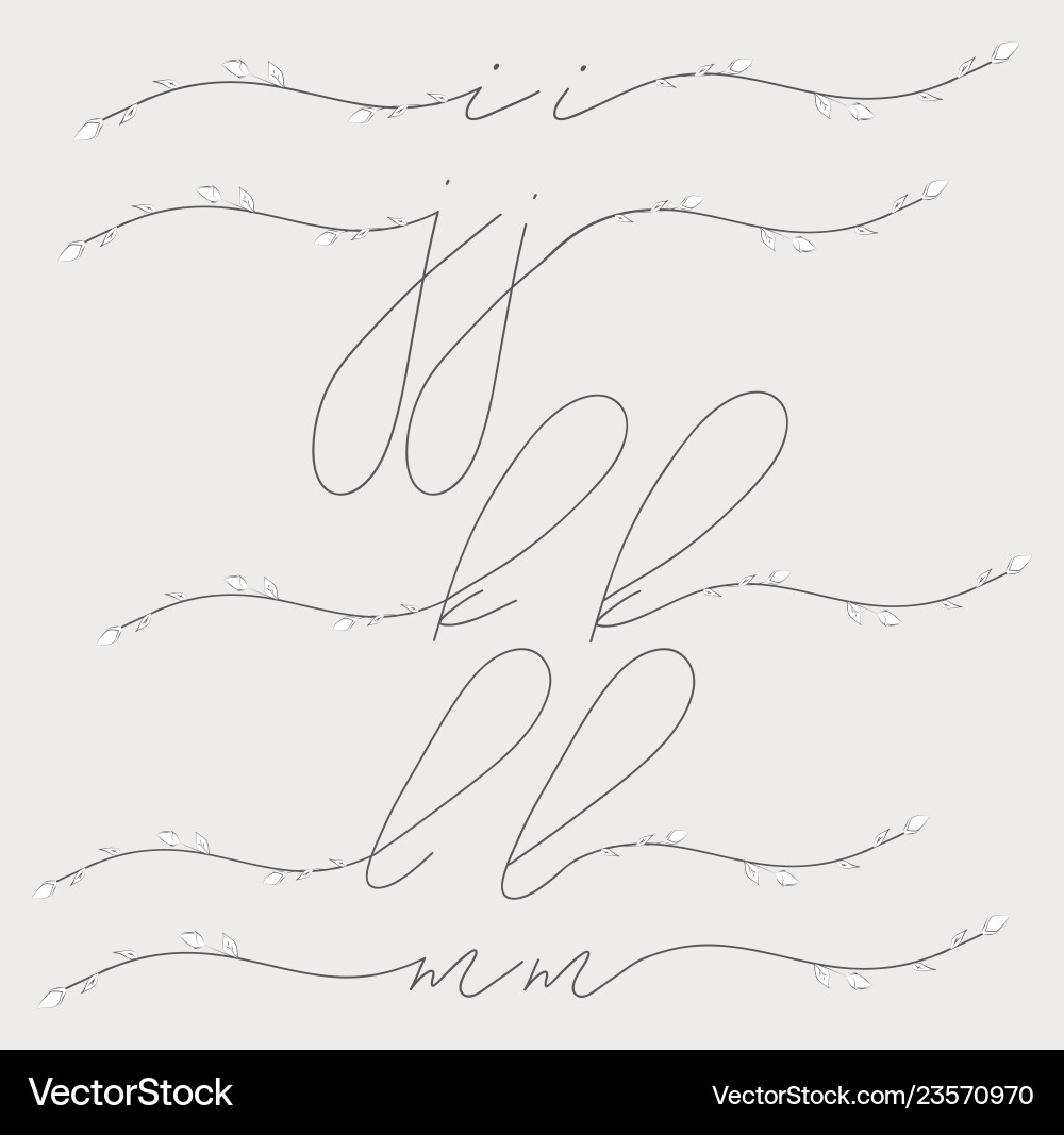 Hand lettering floral lowercase monograms Vector Image