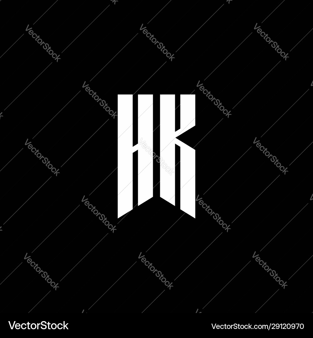 Hk logo monogram with emblem style isolated Vector Image
