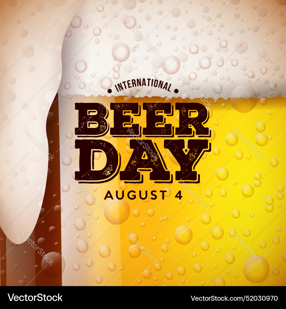 International beer day design with typography Vector Image