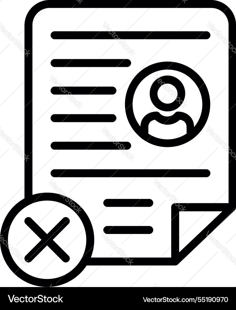 Not qualified line icon design Royalty Free Vector Image