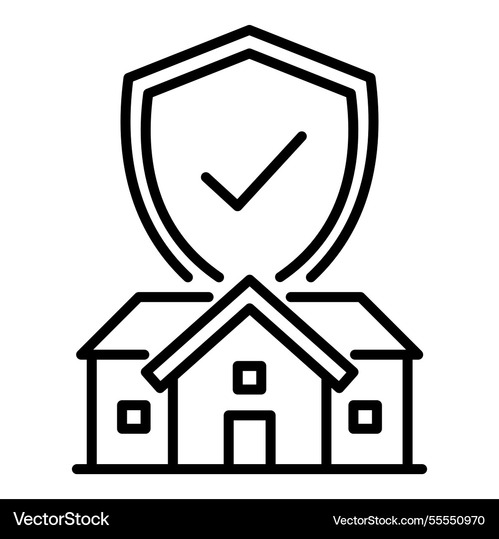 Property insurance line icon Royalty Free Vector Image