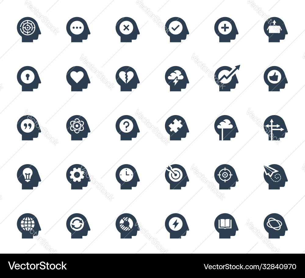 Psychology brain activity and head related Vector Image