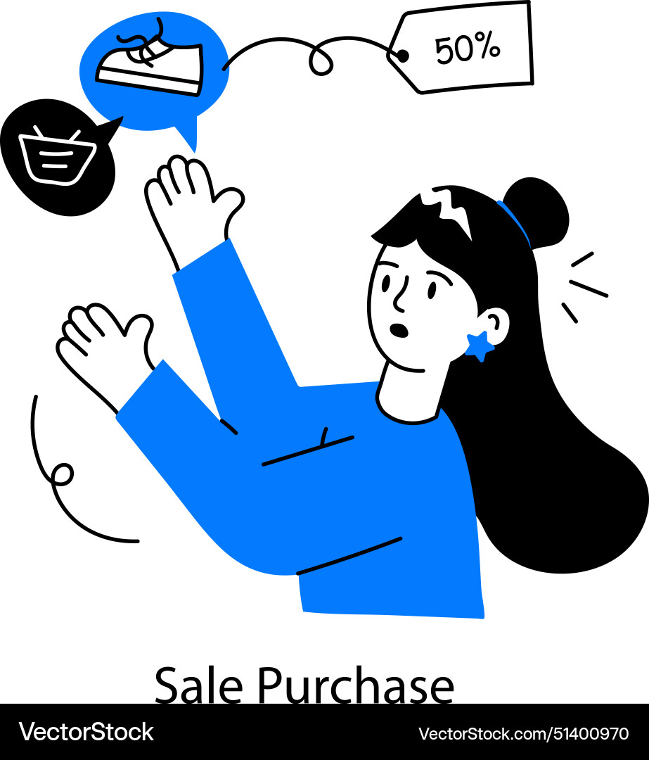 Sale purchase Royalty Free Vector Image - VectorStock