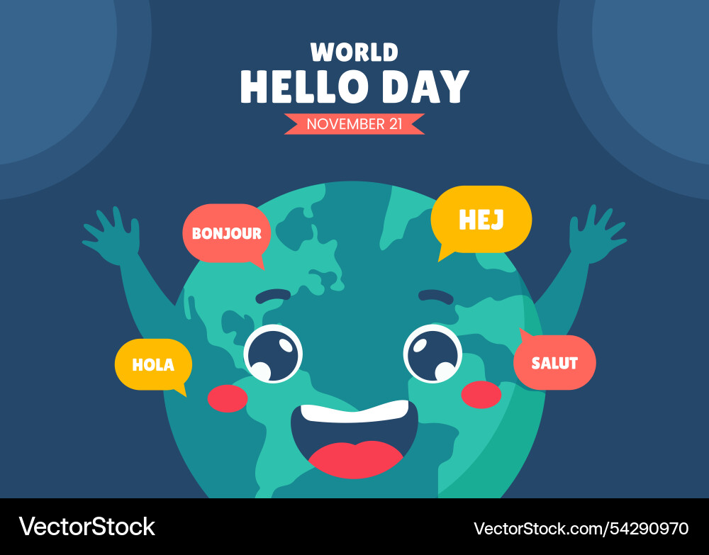 Social media background for world hello day Vector Image