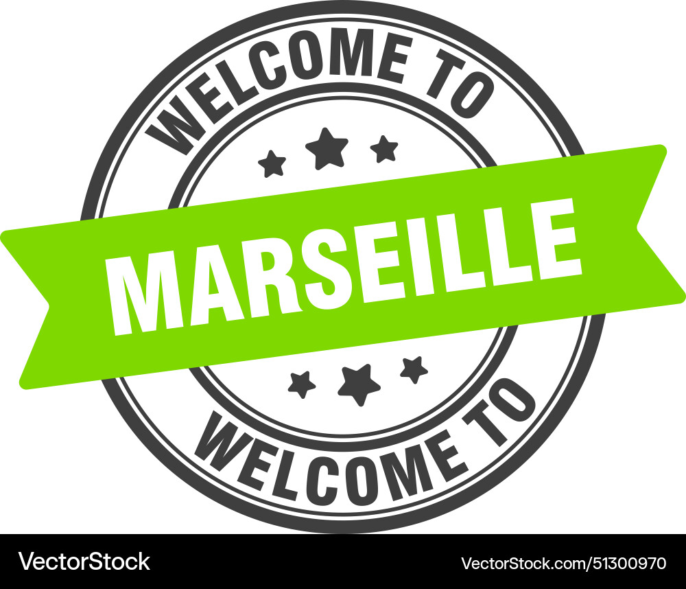 Welcome to marseille stamp round sign Royalty Free Vector