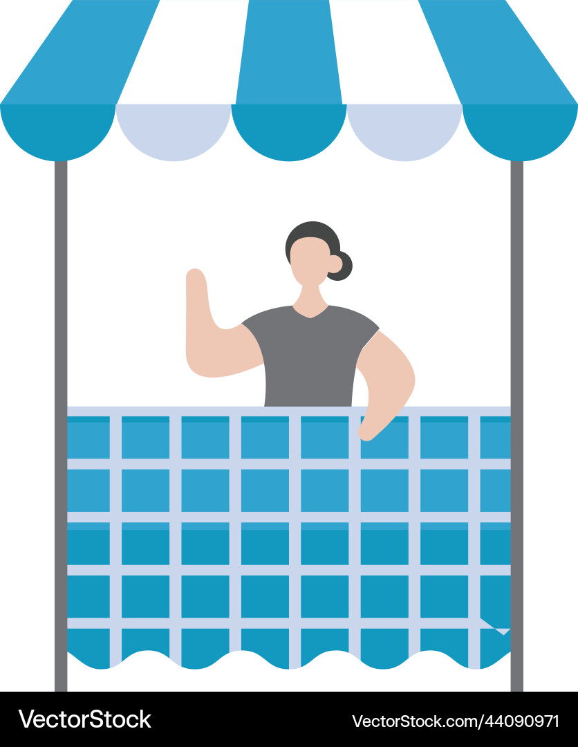 Blue kiosk shop korean Royalty Free Vector Image