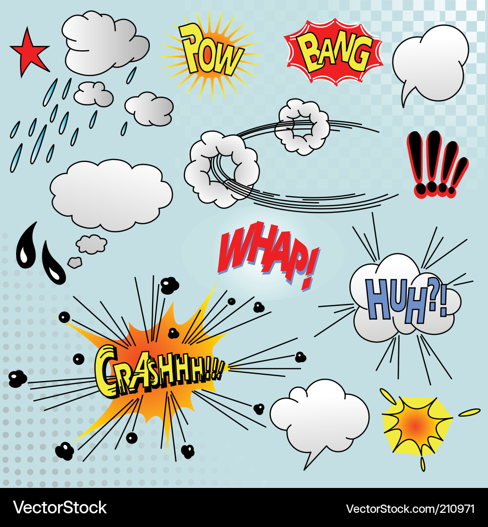 Comic elements Royalty Free Vector Image - VectorStock