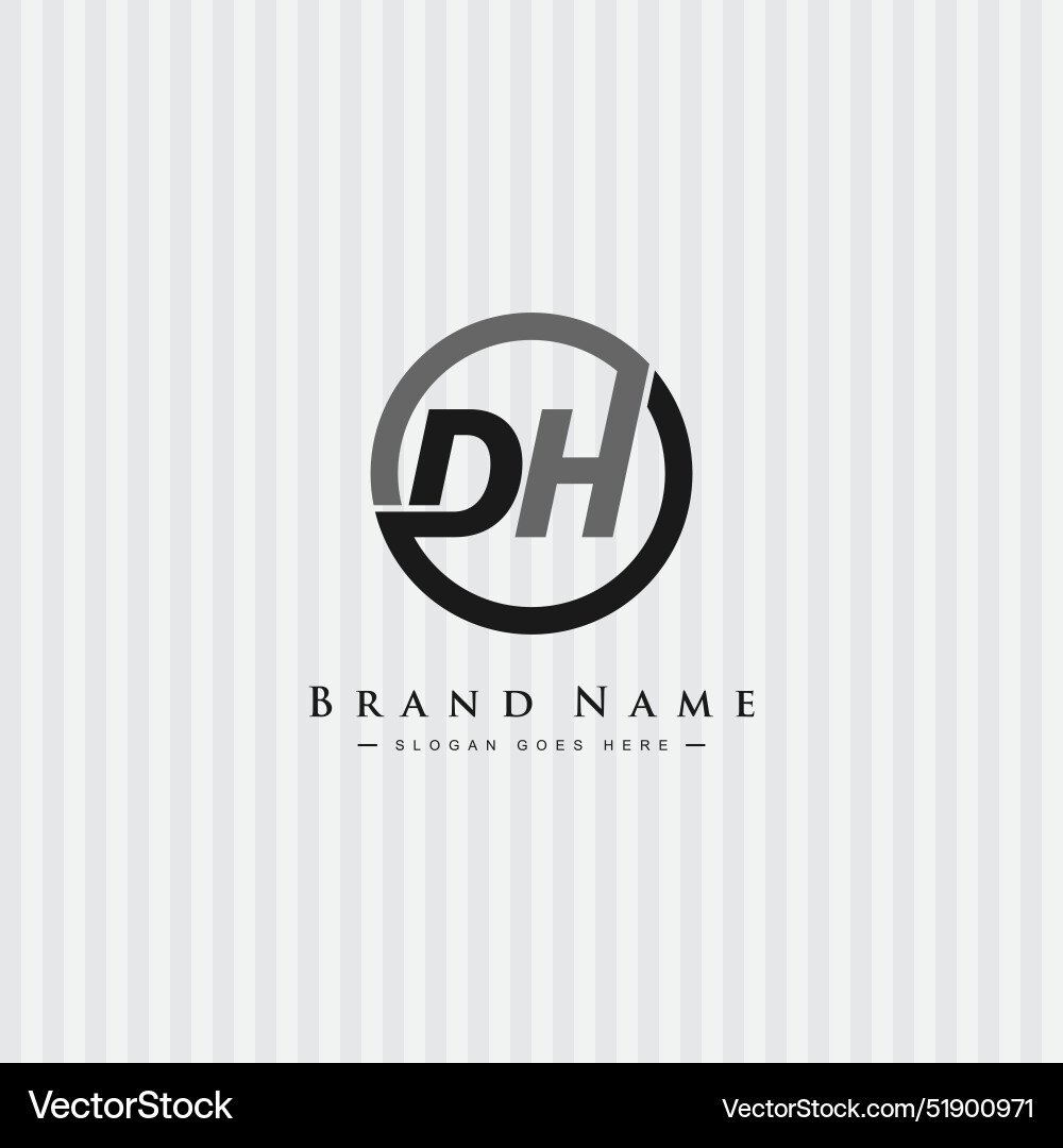 Creative monogram for initial letter dh logo Vector Image