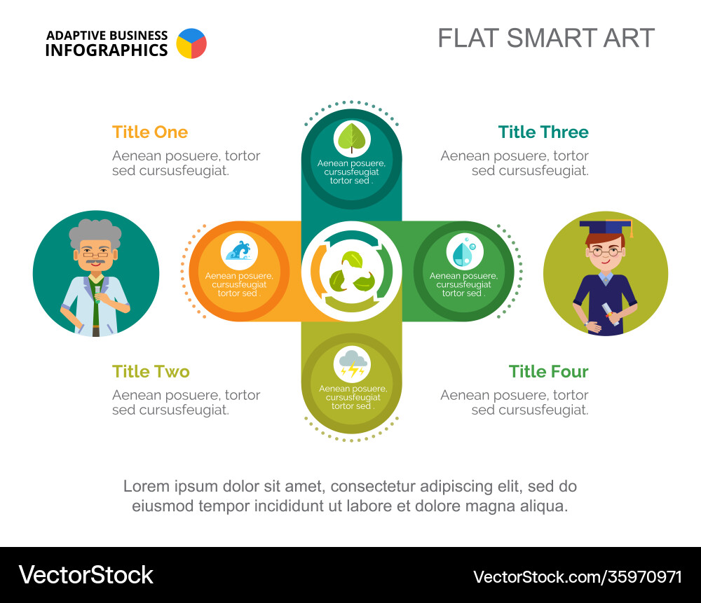 Cycle diagram with four elements template Vector Image