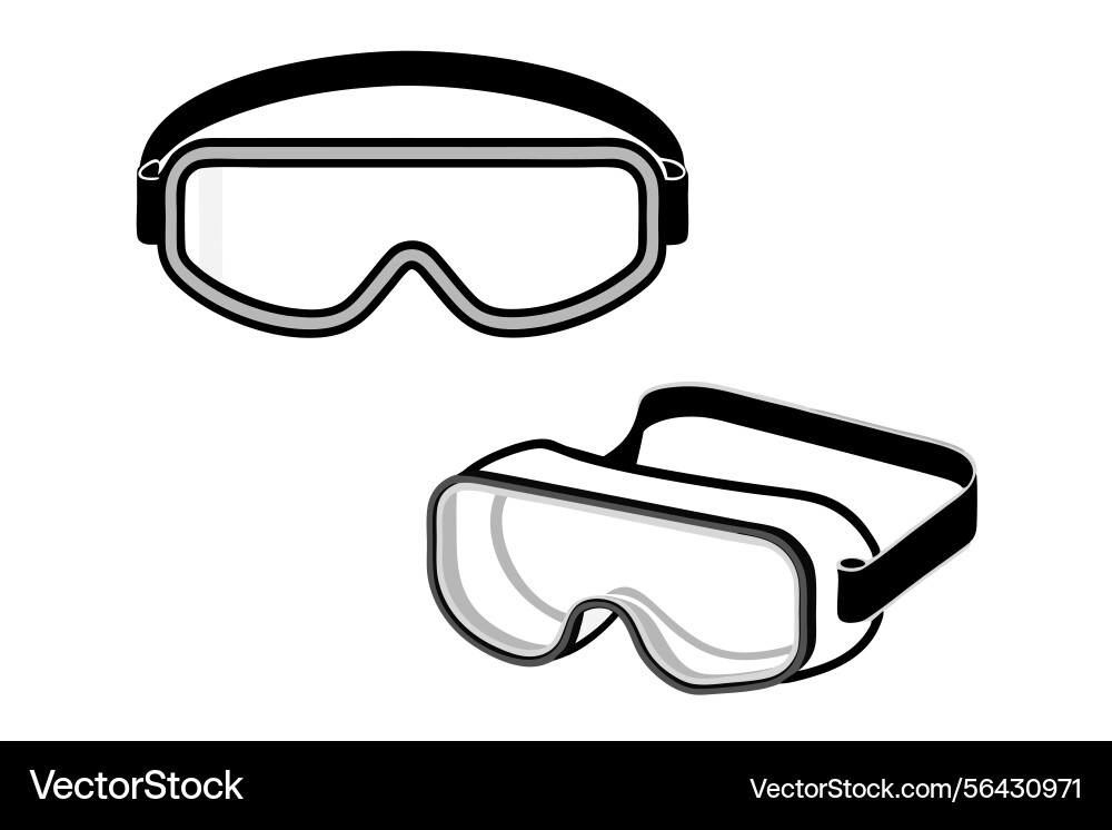 Different safety goggles and eye protection Vector Image