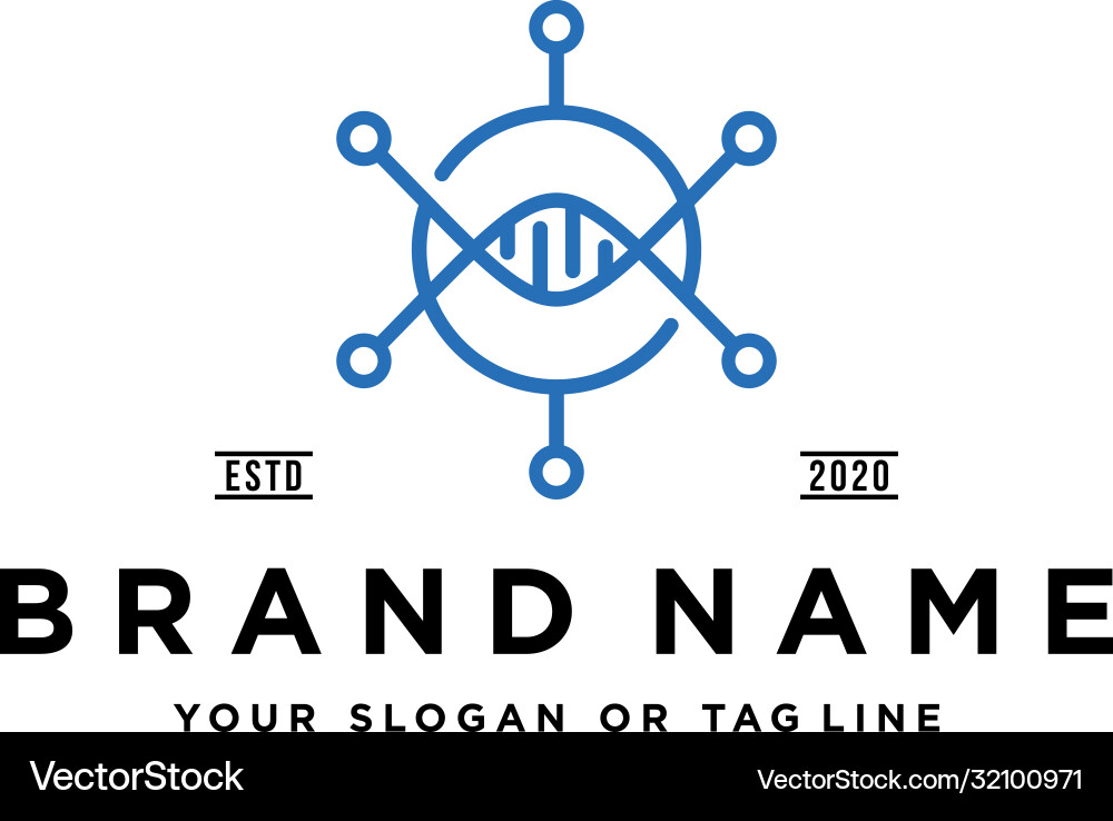 Dna tech logo design Royalty Free Vector Image