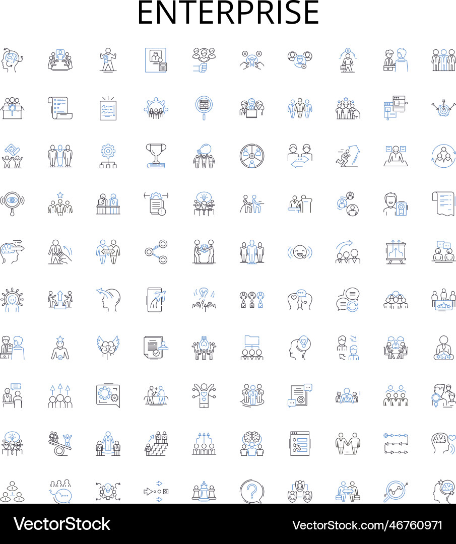 Enterprise Line Icons Royalty Free Vector Image