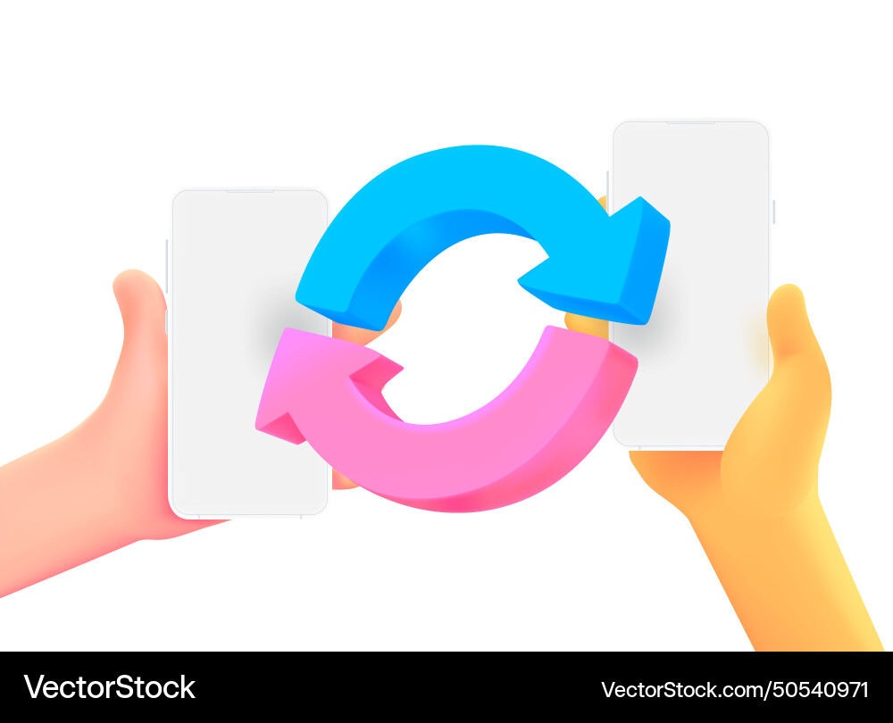 File transfer concept minimal style 3d Royalty Free Vector