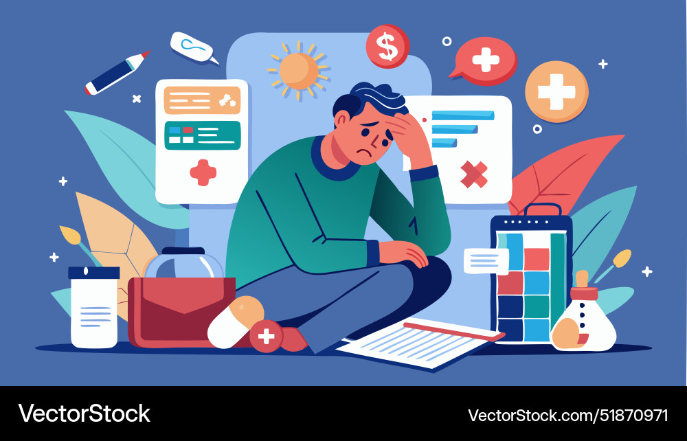 Healthcare financial stress Royalty Free Vector Image