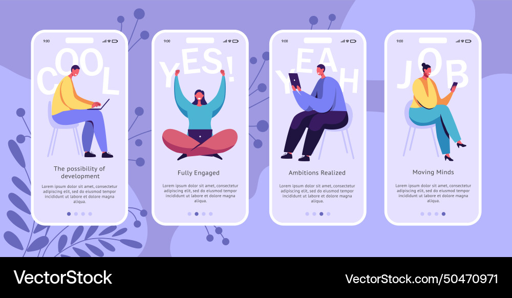 Mobile app online phone service people using Vector Image