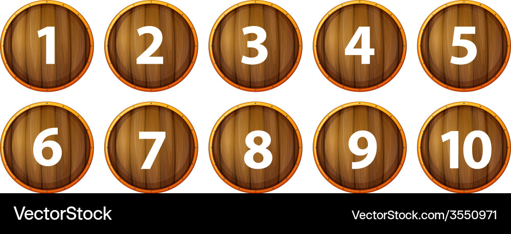 Number 1-10 Royalty Free Vector Image - VectorStock