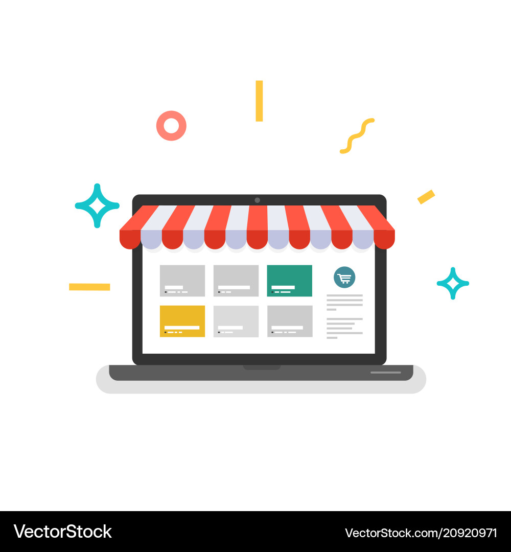 Online shop web store Royalty Free Vector Image