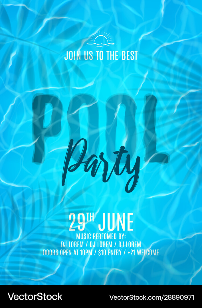 Pool party flyer template Royalty Free Vector Image