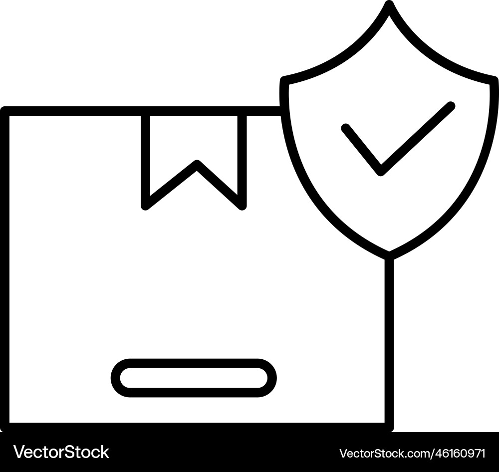 Secure delivery service icons with black Vector Image