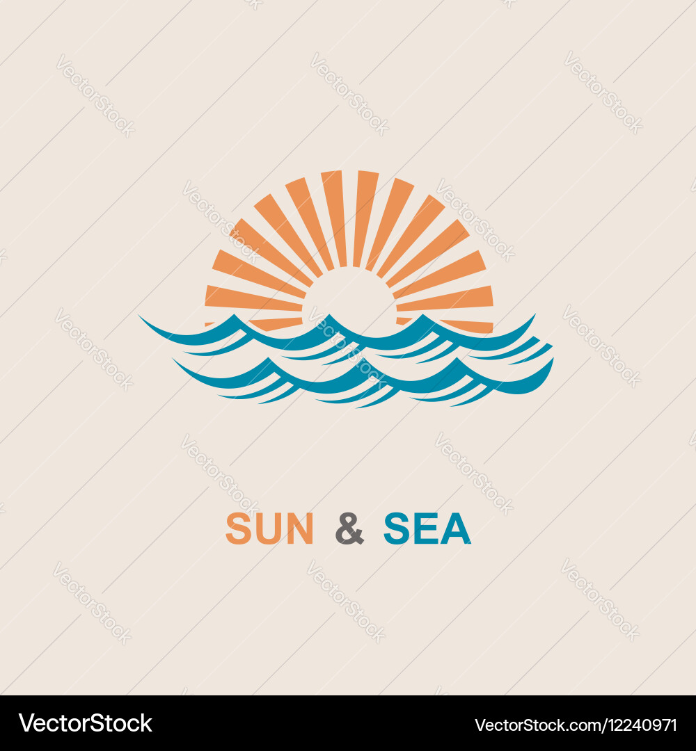 Sun and sea icon Royalty Free Vector Image - VectorStock