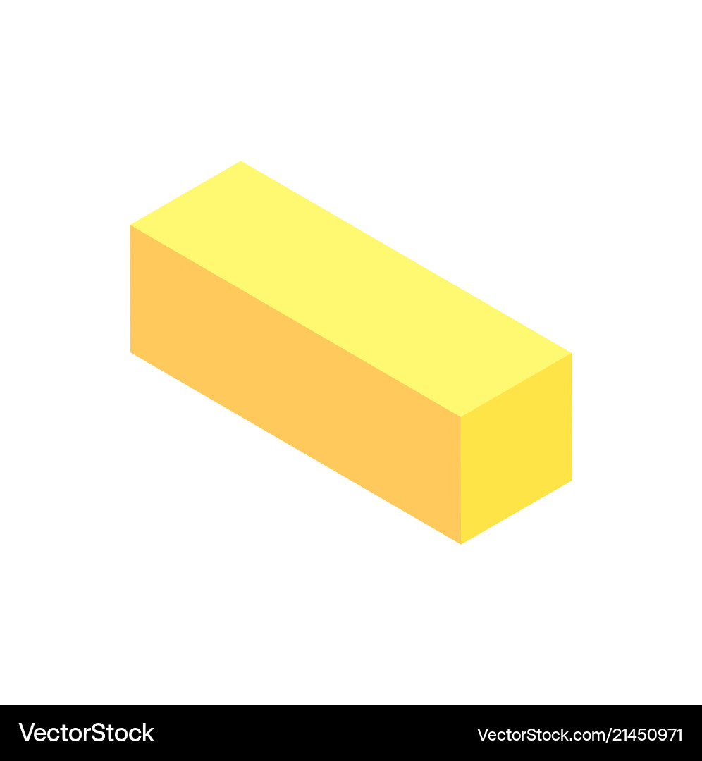 Vertical geometric figure template yellow cuboid Vector Image