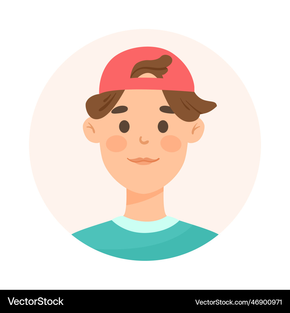 Young Man with Cap - Avatar Style Royalty Free Vector Image