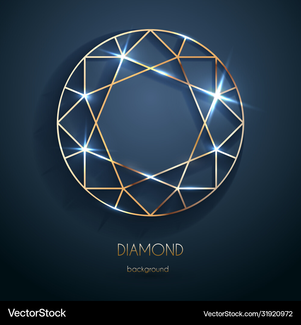 Abstract luxury template with golden diamond Vector Image