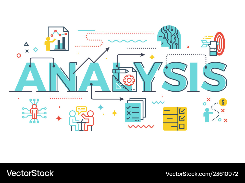 Analysis word lettering Royalty Free Vector Image