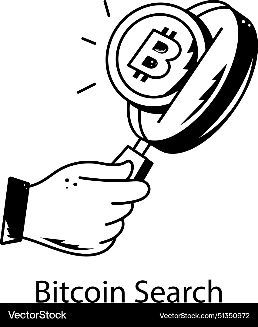 Bitcoin search Royalty Free Vector Image - VectorStock