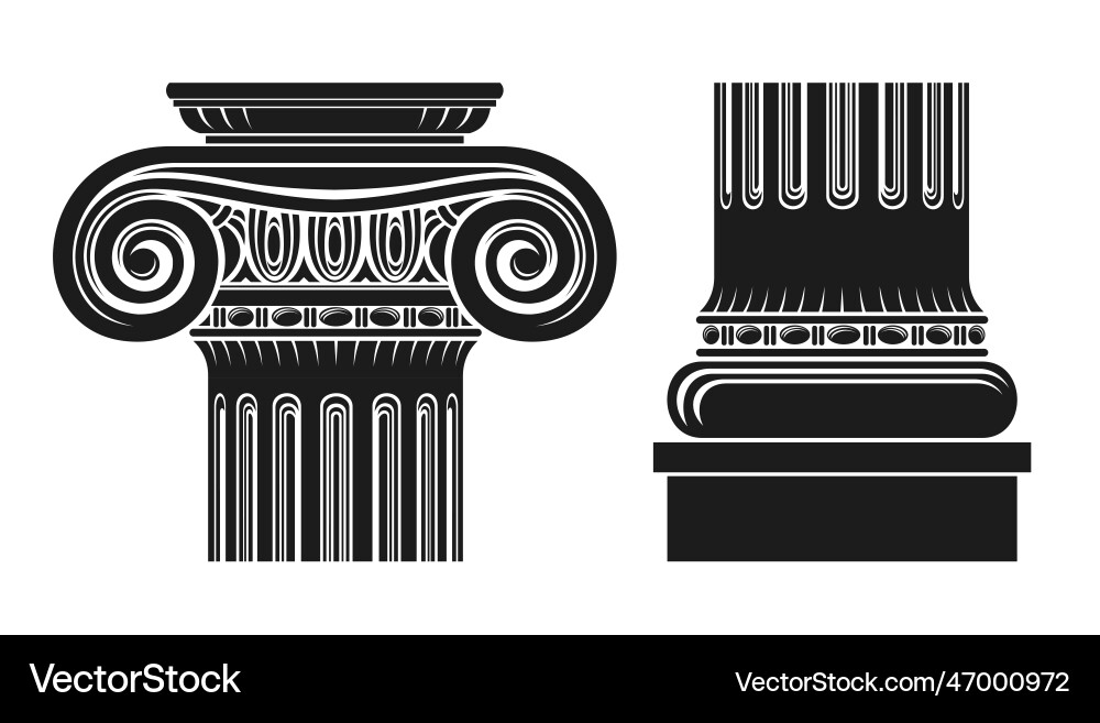Capital of a medieval cathedral ionic column Vector Image