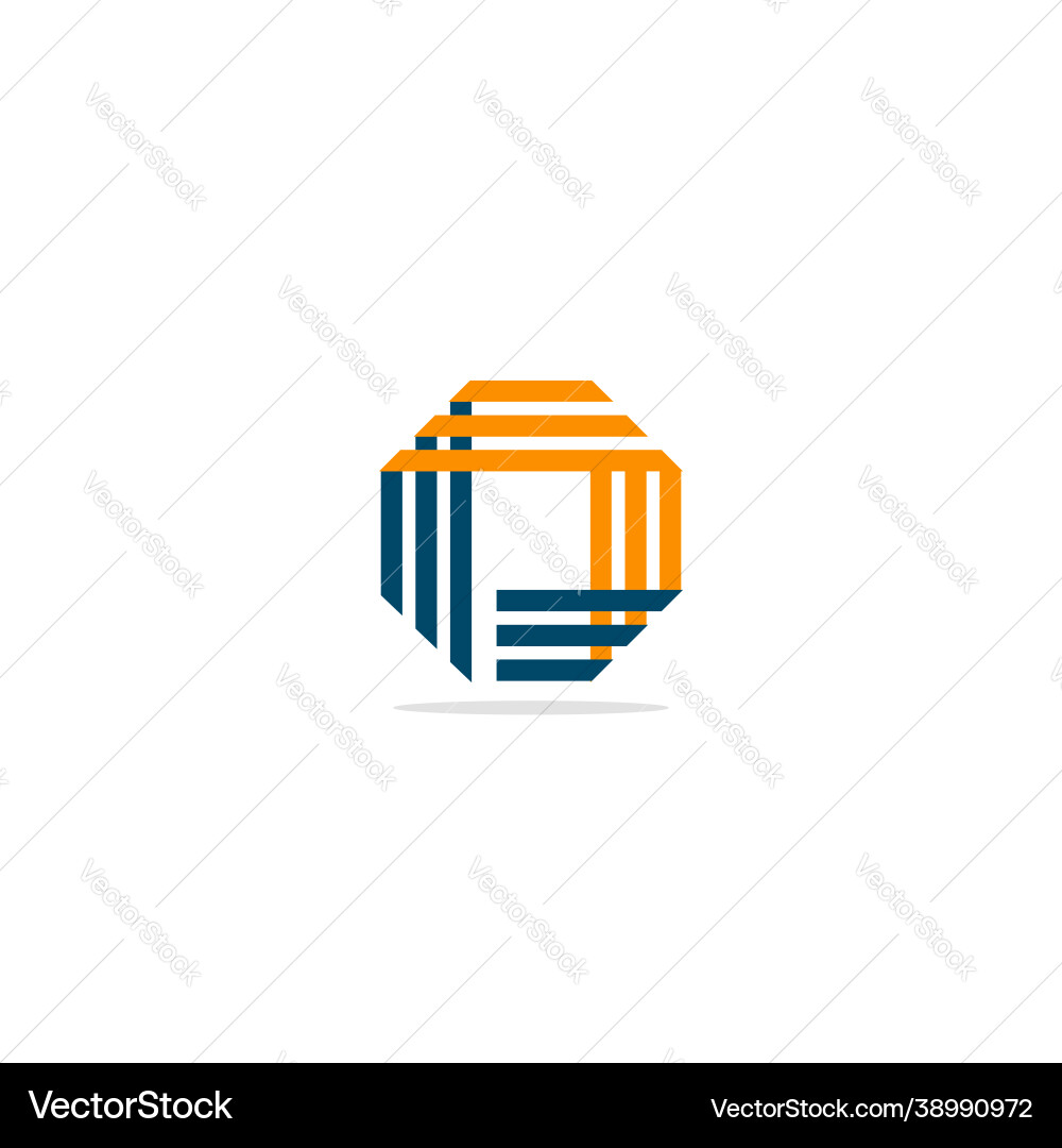 Line geometry colored technology logo Royalty Free Vector