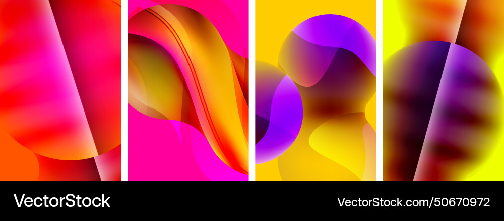 Liquid abstract shapes with gradient colors Vector Image