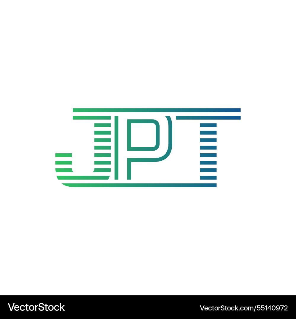 Modern jpt logo design letter minimalist Vector Image