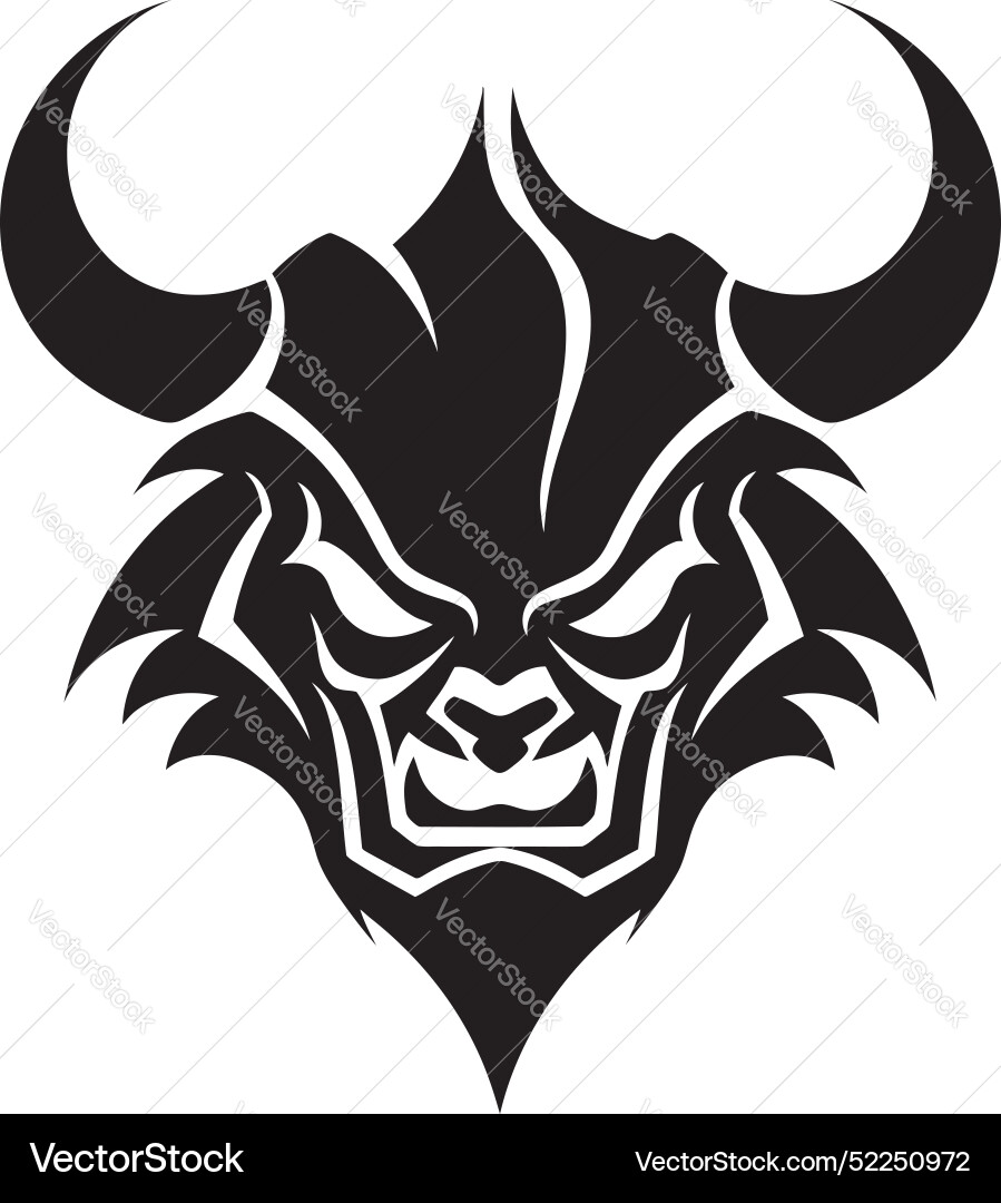 Noir oni logo intricate black icon chic Royalty Free Vector