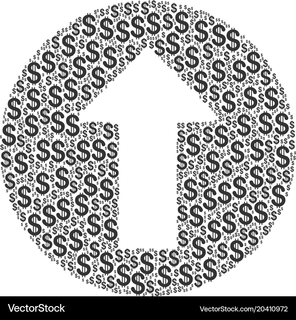 Rounded arrow composition of dollar Royalty Free Vector