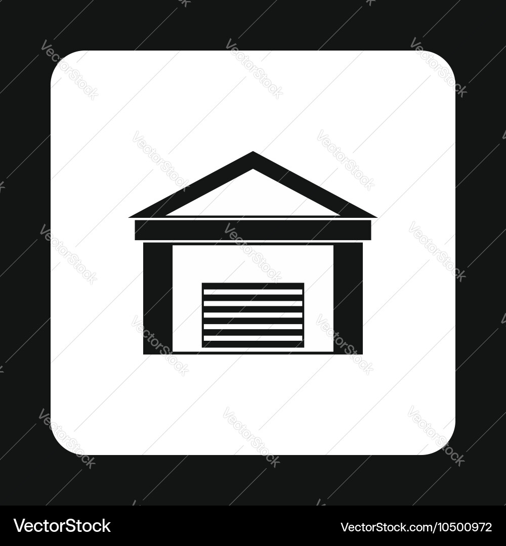 Warehouse building icon simple style Royalty Free Vector