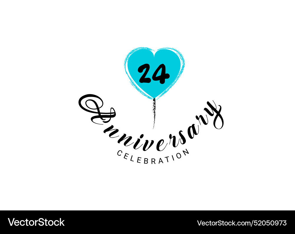 24 years anniversary celebration logo Royalty Free Vector