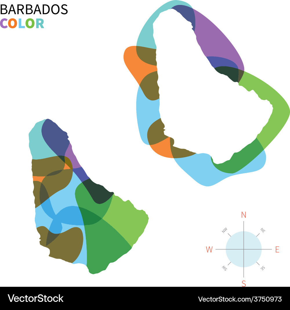 Abstract color map of barbados Royalty Free Vector Image