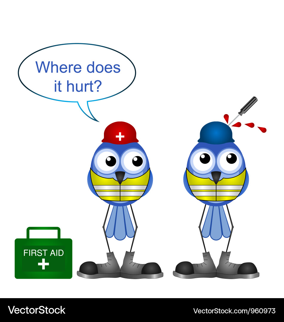 Construction Workers First Aid Royalty Free Vector Image