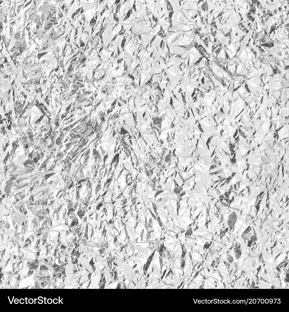 Crumpled silver foil seamless texture Royalty Free Vector